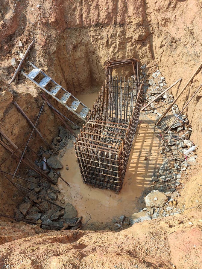 Pile Cap and Column Stump Under Construction at the Construction Site ...