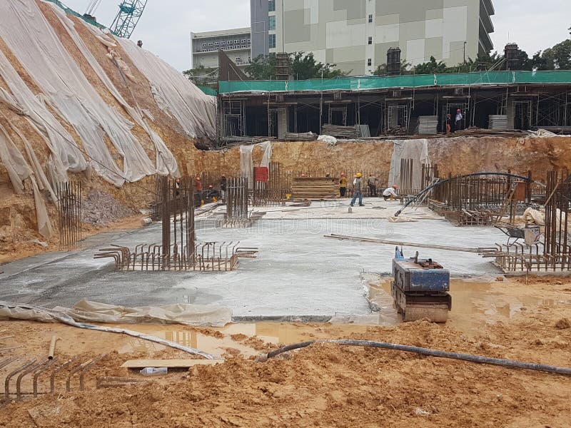 Pile Cap and Column Stump Under Construction at the Construction Site ...