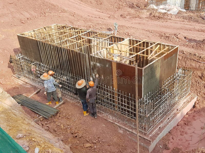 Pile Cap and Column Stump Under Construction at the Construction Site ...