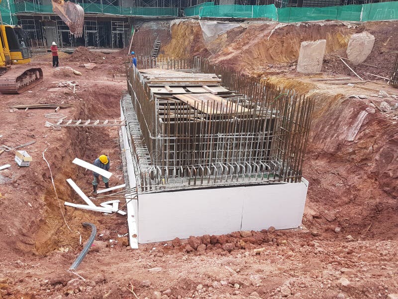 Pile Cap and Column Stump Under Construction at the Construction Site ...