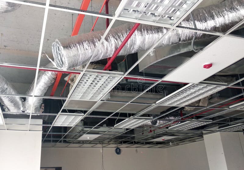 Suspended Ceiling Frame and Board Under Construction at the ...