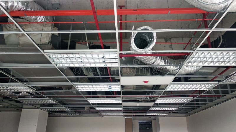 Suspended Ceiling Frame and Board Under Construction at the ...