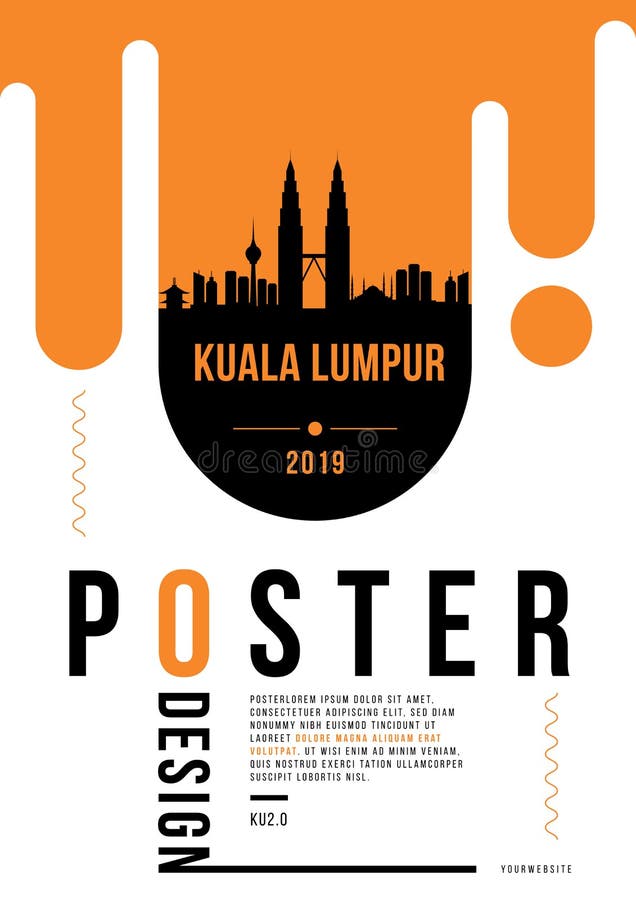 Kuala Lumpur Modern Poster Design with Vector Linear Skyline Stock ...