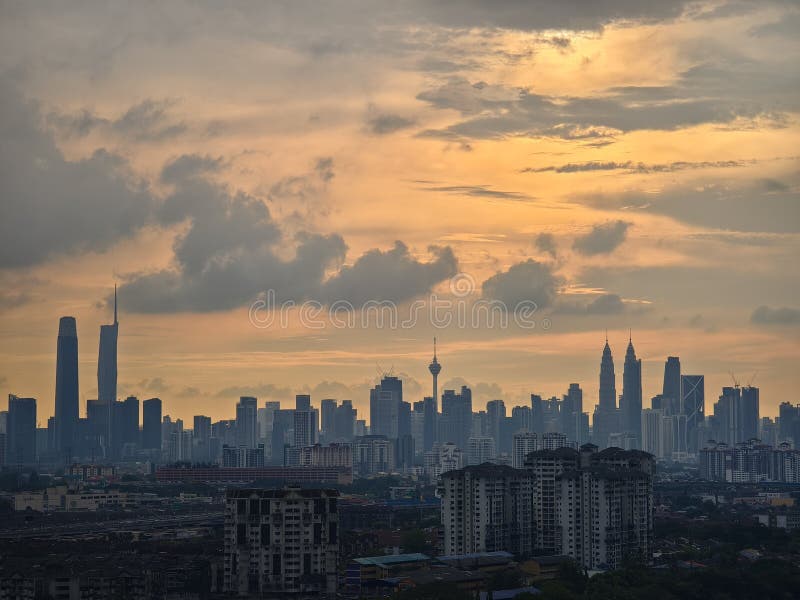 Kuala Lumpur Skyline during Sunset with Iconic Tower Editorial Stock ...