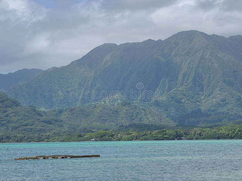 Kualoa Bay stock photo. Image of range, island, turquoise - 218655682