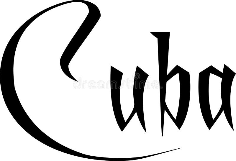 Kuba-Textzeichenillustration Vektor Abbildung - Illustration von ...