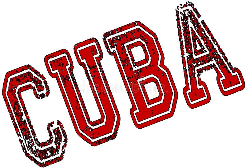 Kuba-Textzeichenillustration Vektor Abbildung - Illustration von kuba ...