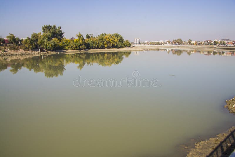 Kuban River at sunset stock photo. Image of river, reflections - 51798846