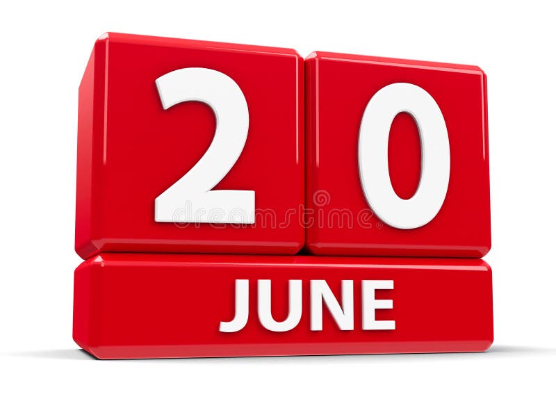 Kuber 20th Juni stock illustrationer. Illustration av nummer - 94695879