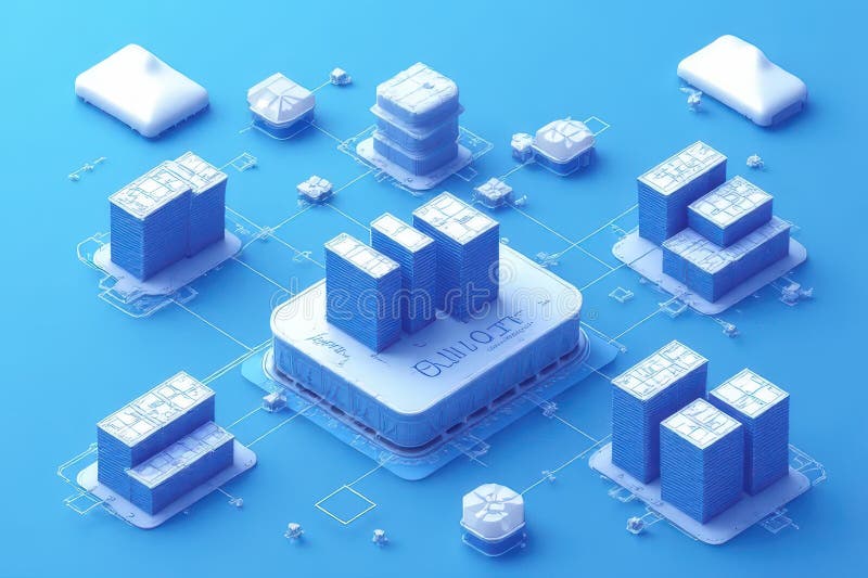 Kubernetes Clustering on Cloud Infra Stock Illustration - Illustration ...