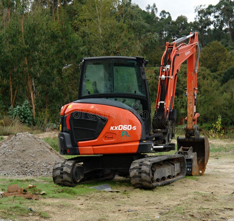 Kubota KX060-5 Mini Excavator Parked on Construction Site, Ready for ...