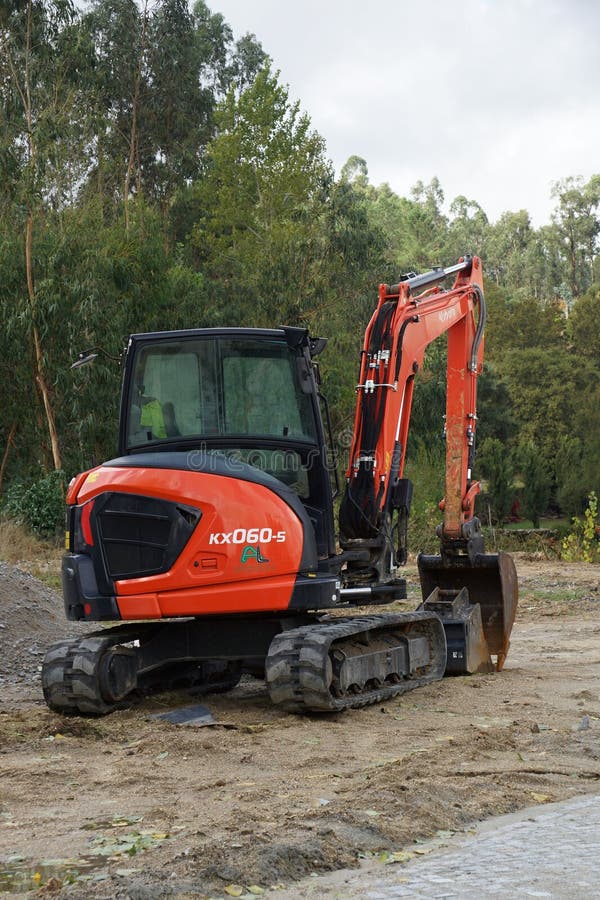 Kubota KX060-5 Mini Excavator Parked on Construction Site Editorial ...