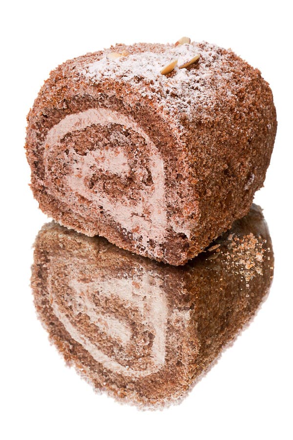 Geschnittene Kuchenrolle stockbild. Bild von kochen, farbe - 26376781