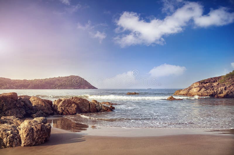 Kudli beach in India stock photo. Image of peaceful, beautiful - 44805650