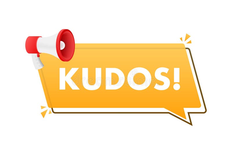 Kudos Message with Megaphone Making an Announcement Stock Vector ...