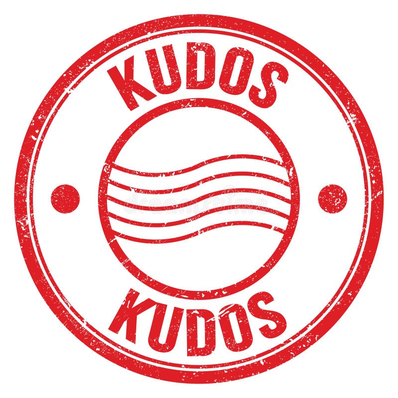 KUDOS Text Written on Red Round Postal Stamp Sign Stock Illustration ...