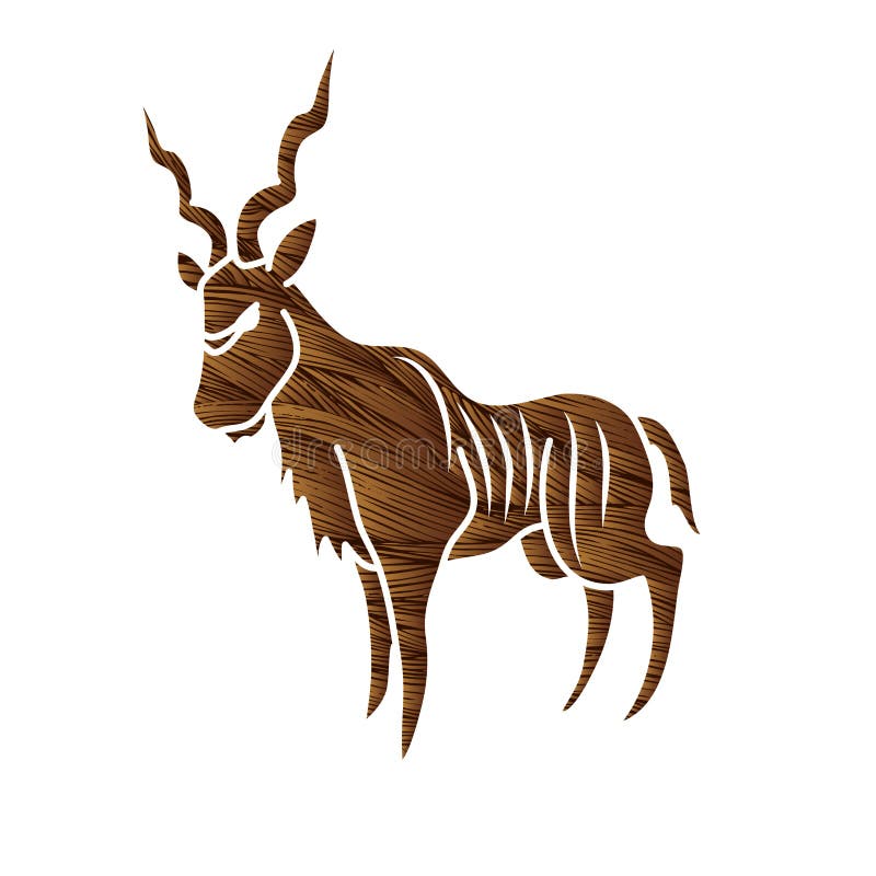 Kudu Standing Graphic Vector. Stock Vector - Illustration of mammal ...