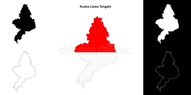 Kudus outline map stock illustration. Illustration of boundary - 356961327
