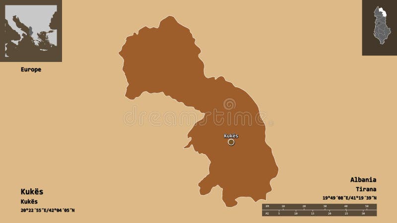 Kukes County Republic of Albania Map Vector Illustration, Scribble ...