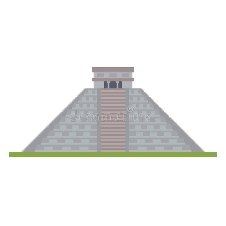Kukulkan Pyramid at Chichen Itza, Mexico Stock Vector - Illustration of ...