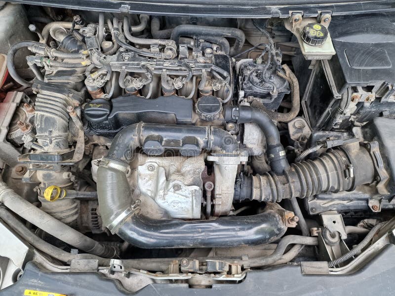 Kuldiga, Latvia - August 3, 2022: Open Bonnet of Ford Focus Car ...
