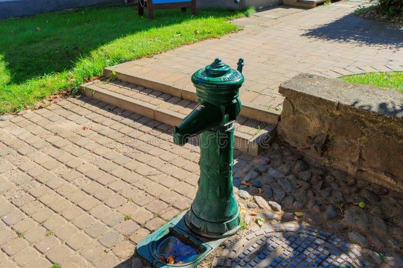 Kuldiga. Water column stock photo. Image of public, europe - 270259290