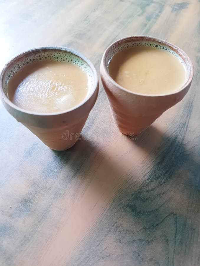 2 kulhad tea on the table stock photo. Image of kulhad - 255931036