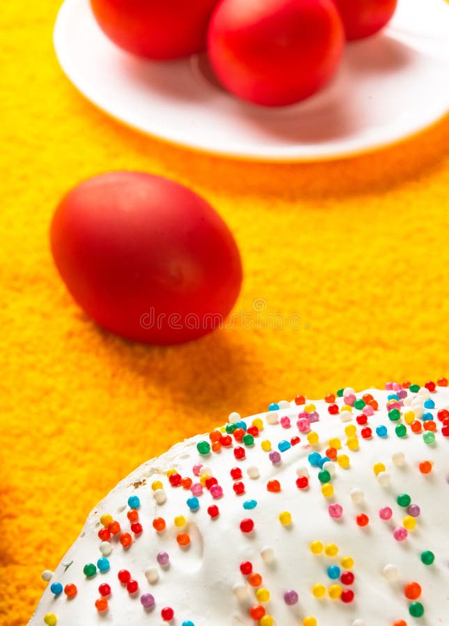 Kulichi, Traditional Russian Easter Cake with Icing Stock Image - Image ...