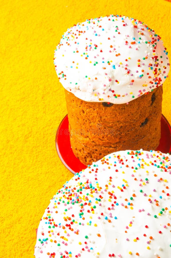 Kulichi, Traditional Russian Easter Cake with Icing Stock Photo - Image ...