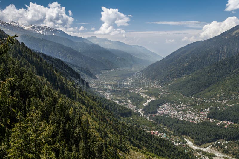 Kullu Valley Landscape On The Way To Bijli Mahadev Temple Stock Image ...