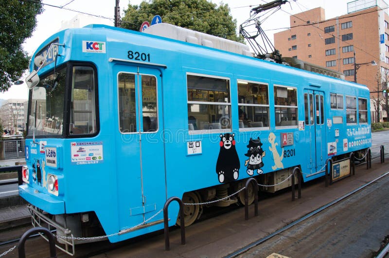 Kumamoto tram editorial image. Image of train, tramnkumamoto - 57670540