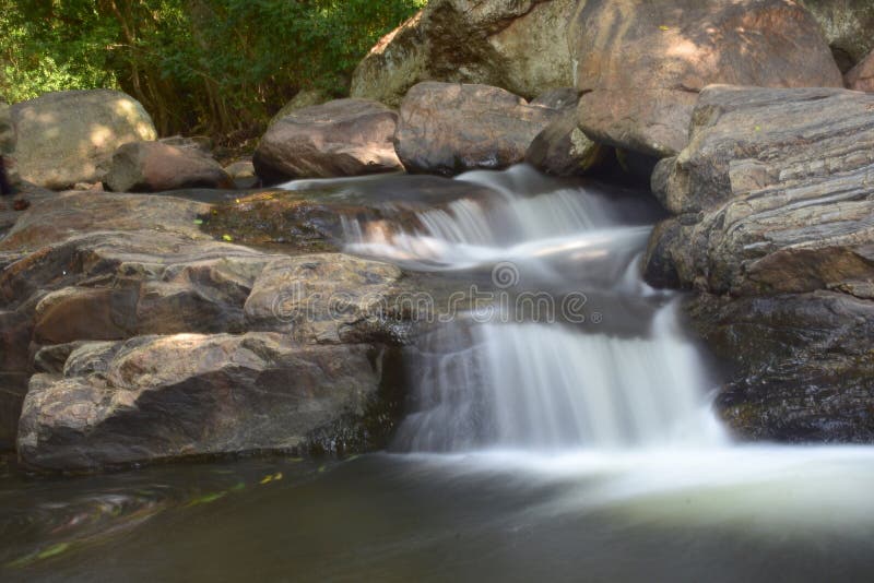Kumbakkarai Water Falls - the Pambar River Stock Photo - Image of ...