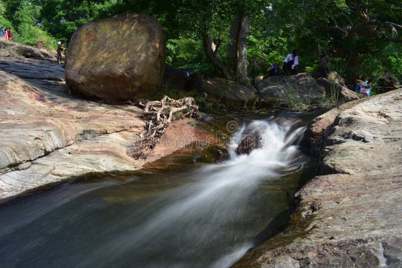 Kumbakkarai Water Falls and the Pambar River Flows Along the Rocks ...