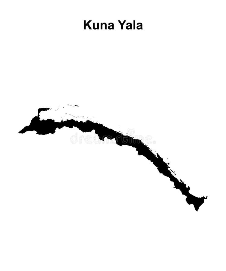 Kuna Yala outline map stock vector. Illustration of isolated - 360615293