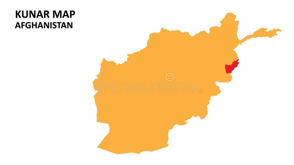Kunar State and Regions Map Highlighted on Afghanistan Map Stock Vector ...