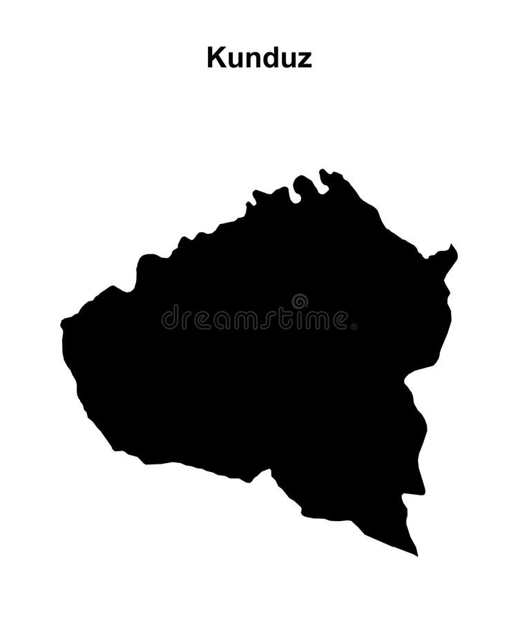 Kunduz outline map stock vector. Illustration of boundaries - 360323458