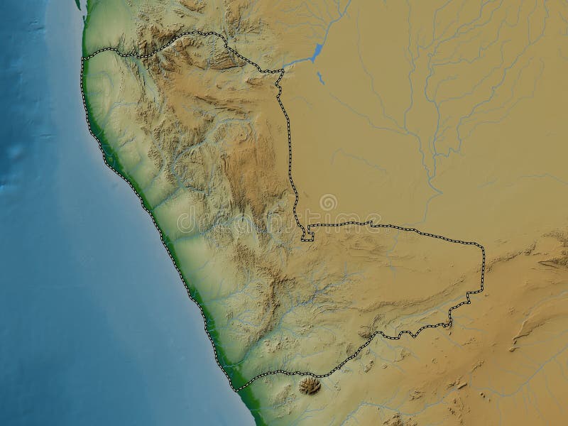 Kunene, Namibia. Physical. No Legend Stock Illustration - Illustration ...