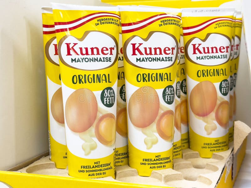 Kuner Original Mayonnaise Tubes in Store Display Editorial Stock Photo ...