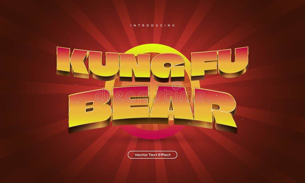 Kung Fu Bear Text Style with Bold 3D Effect. Editable Game Text Effect ...