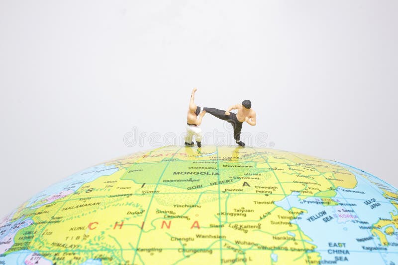 A Kung Fu Figure Fighting on the Earth Stock Image - Image of smile ...