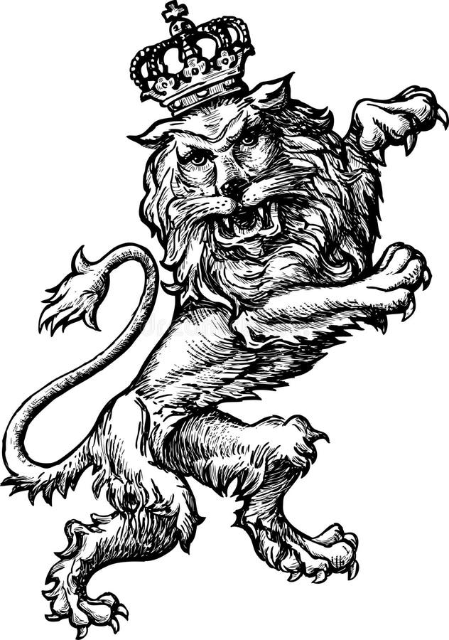 Rykande Lejon vektor illustrationer. Illustration av svan - 30488720