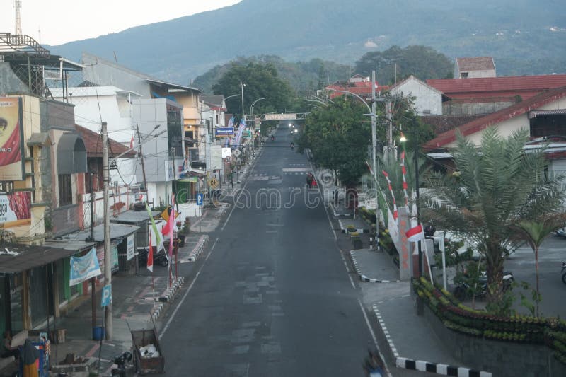 Kuningan, August 18, 2024: Aria Kamuning Street, View from Pedestrian ...