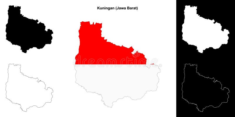 Kuningan outline map stock vector. Illustration of blank - 356961358