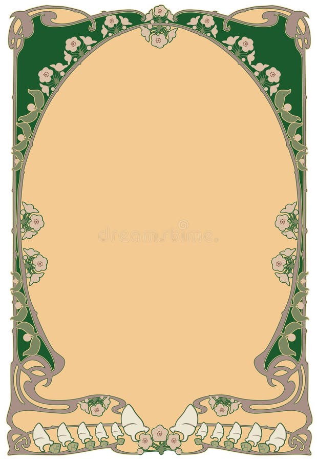 Kunst-nouveau Van Het Kader Vector Illustratie - Illustration of ...