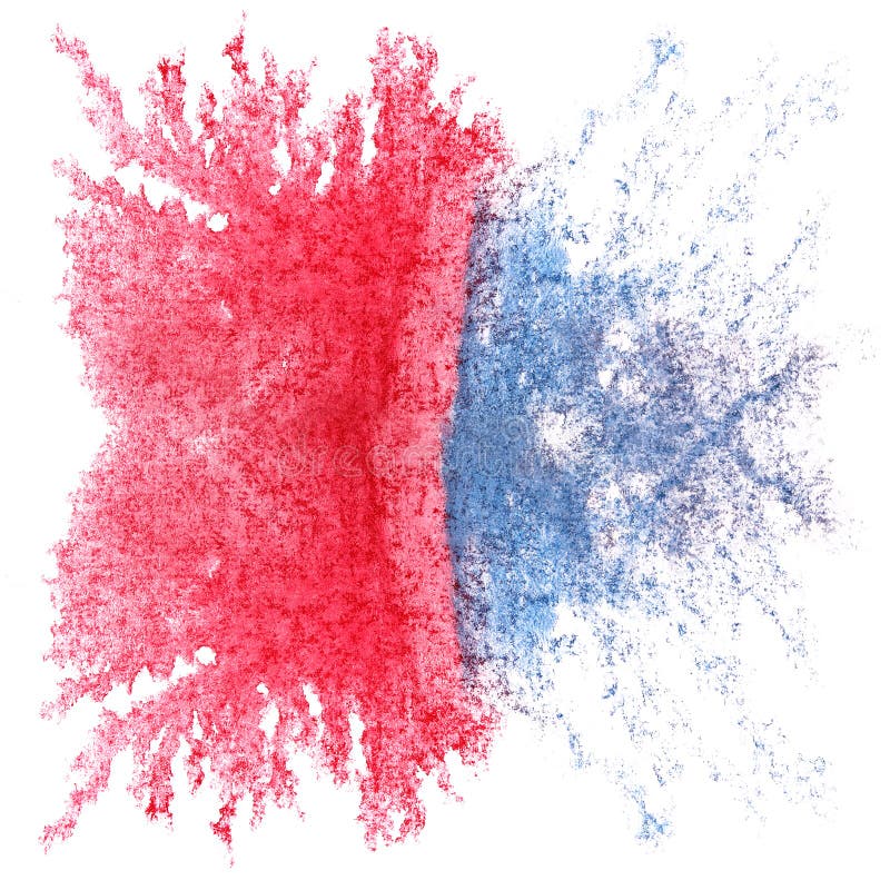 Kunst Rot, Blauer Aquarelltinten-Farbenklecks Stockfoto - Bild von ...