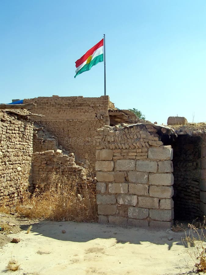 Kurdish flag in Erbil stock image. Image of city, iraq - 232436637