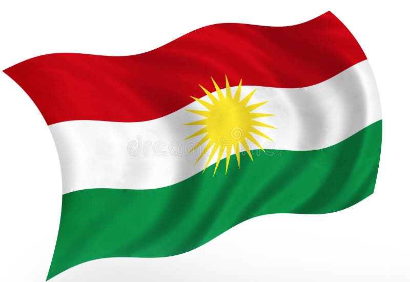 Waving Kurdish And Iraqi Flags Stock Illustration - Illustration of ...