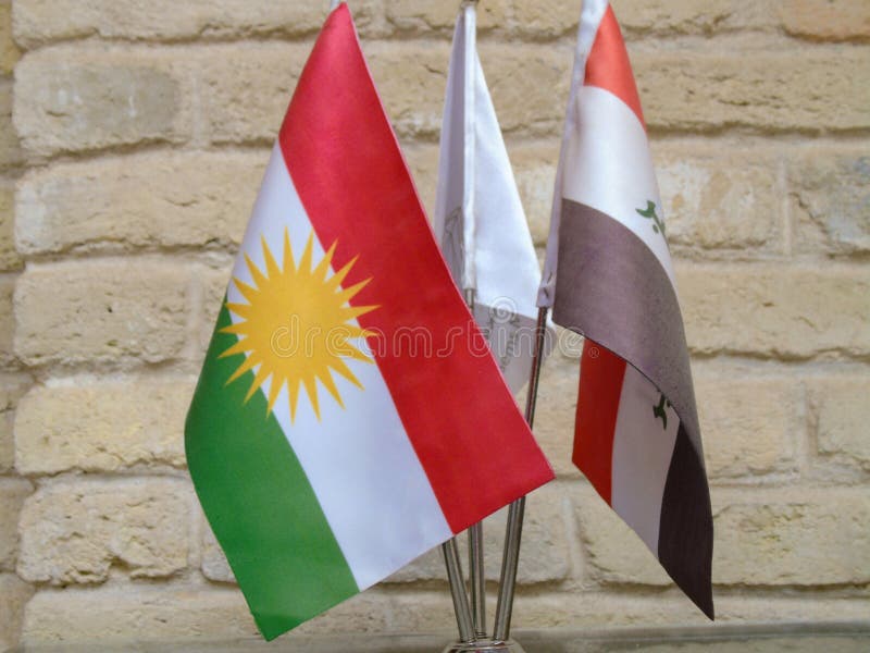 The Kurdish and Iraqi Flags in Erbil Citadel Stock Photo - Image of ...