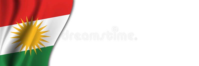 Kurdistan Flag on White Background. White Background with Place for ...