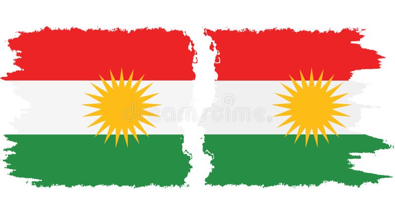 Kurdistan and Kurdistan Grunge Flags Connection Vector Stock Vector ...